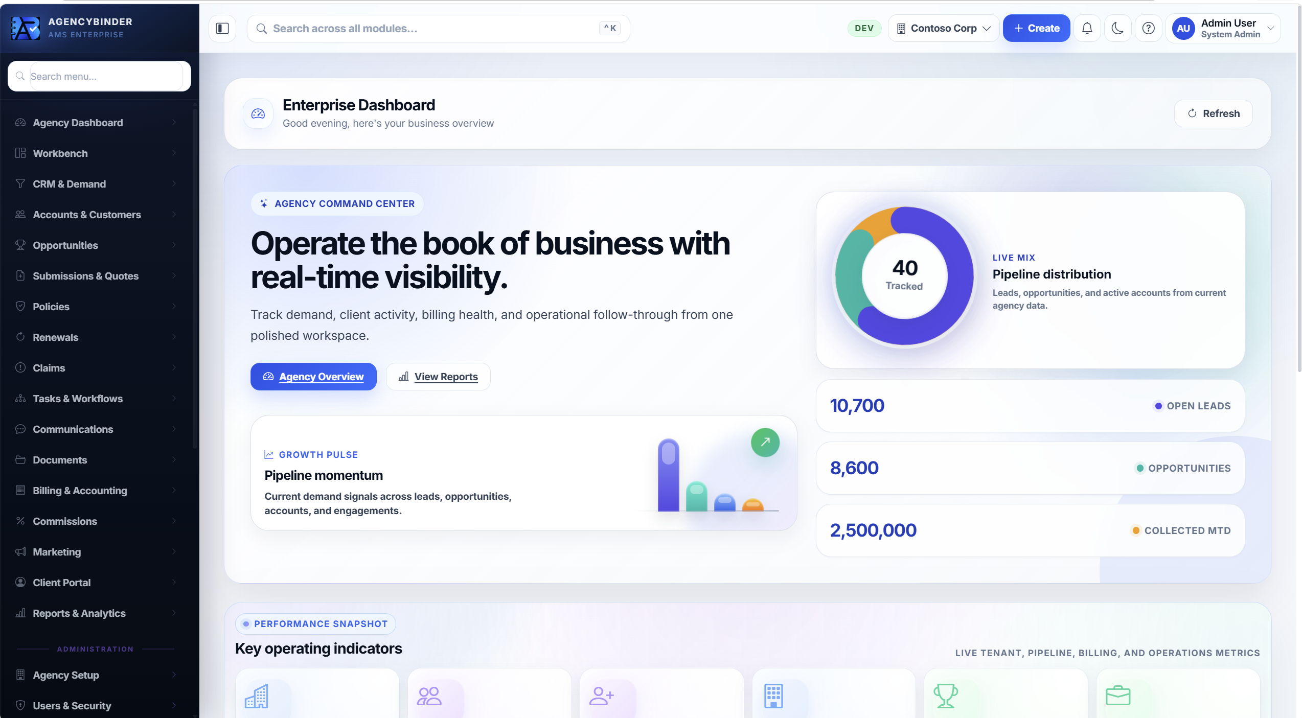 AgencyBinder | Enterprise Agency Management System for Insurance Agents